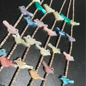 Jewelry | Vtg 3 Strand Native American Fetish Necklace Colorful Shell ...